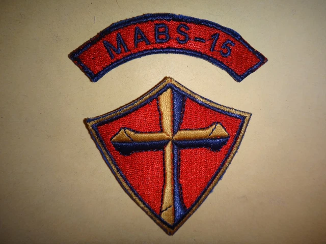 2 VIETNAM GUERRE Usmc Arc Et Patch : Marine Air Base Escadron MABS-15 ...