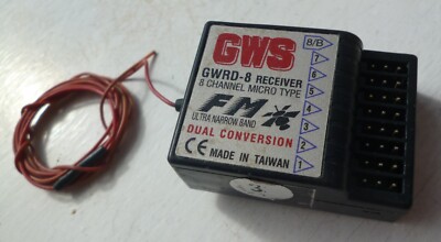 GWS 8 CHANNEL 35mhz FM Dual Conversion Rx with Ch83 crystal for glider ...