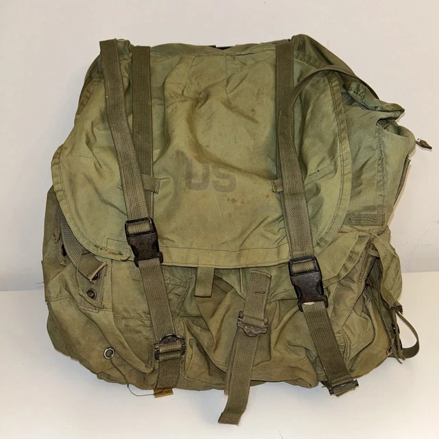 VINTAGE US ARMY Field Pack Combat Nylon Green Backpack with Frame $95. ...