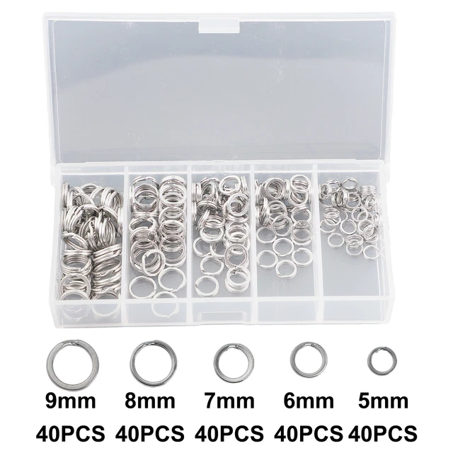 PREMIUM STAINLESS STEEL Fishing Split Rings Loop Connectors 200pcs ...