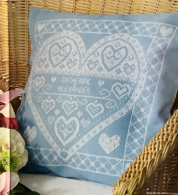 CROSS STITCH CHART - Heart Cushion £1.49 - PicClick UK