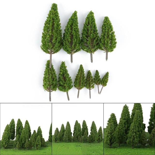 TOWER SHAPED MODEL Trees for Train Scenery Pack of 20 Scale 1/50 1/400 ...