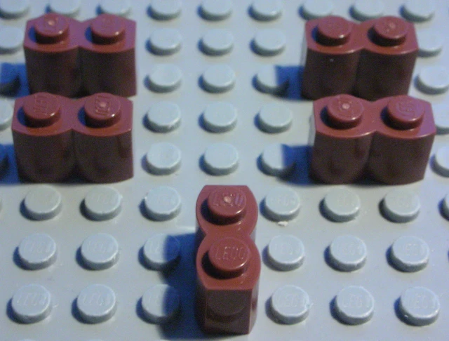 LEGO PIETRA ARROTONDATO Palizzata 1x2 New Braun 5 Pezzo (1026) EUR 1,35 ...