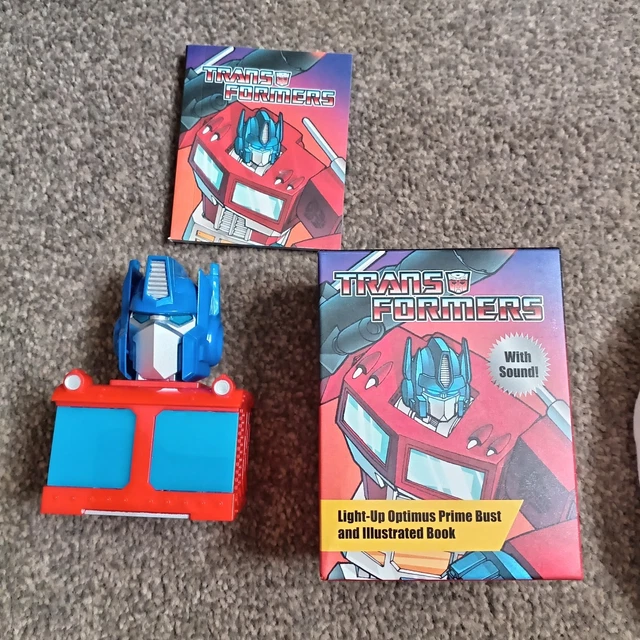 TRANSFORMERS : LIGHT-UP Optimus Prime Bust and Illustrated Book with ...
