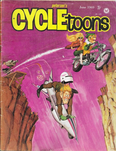 VINTAGE PETERSEN’S CYCLE TOONS June 1969 Issue Comic Motorcycle ...