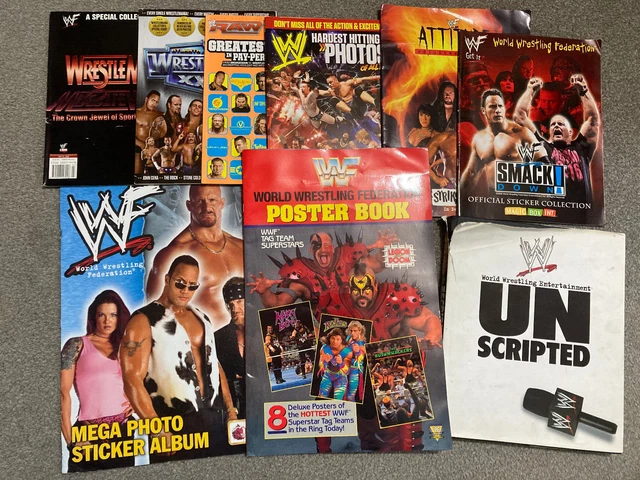 WWF WWE MAGAZINES Mega Photo Sticker Album Poster Book Bundle Bundle ...