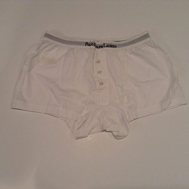 VINTAGE MEN'S POLO Ralph Lauren Cotton Fly Boxers White Size S (28-30 ...