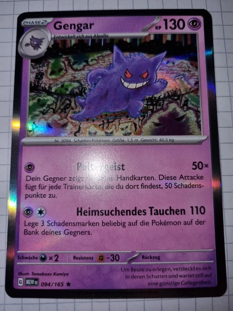 POKÉMONKARTE GENGAR 094/165 Karmesin & Purpur 151 Holo Deutsch Original ...