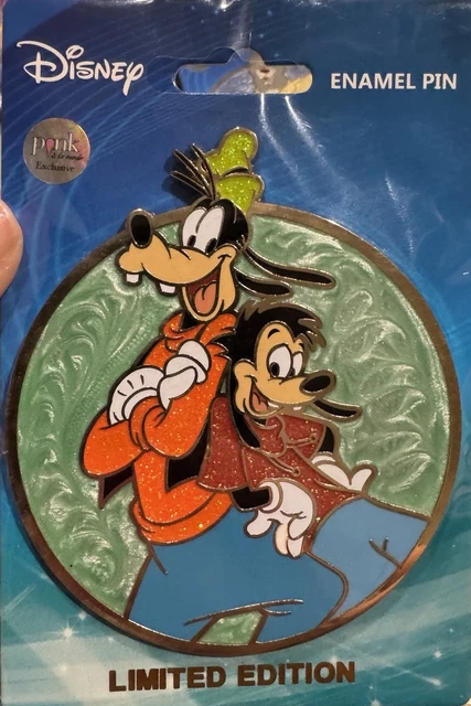 DISNEY AFTERNOON PIN PALM Pink A La Mode Goof Troop Goofy Max LE 300 ...