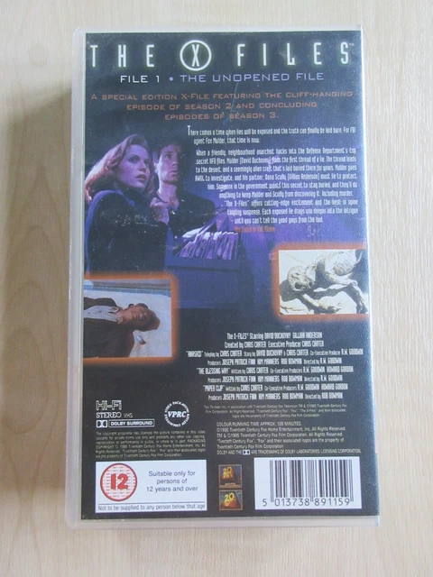 THE X FILES - File 1: The Unopened File VHS Video Cassette - Vintage ...