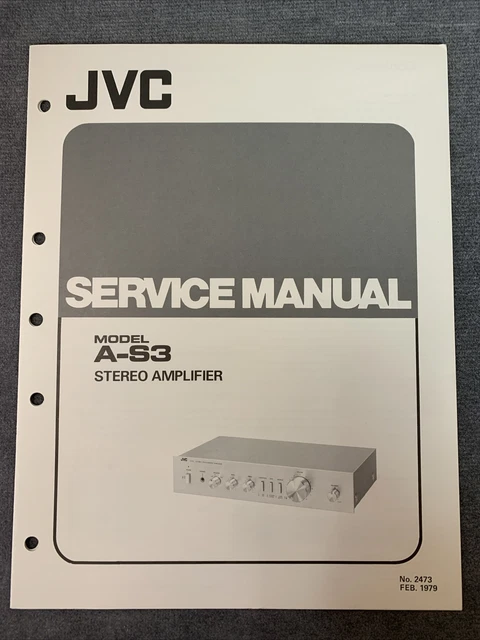 JVC A-S3 Service Manual [Original w/Schematics, Diagrams, Parts List, etc] £12.04 - PicClick UK