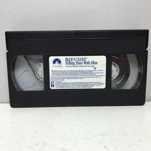 NICK JR BLUE’S Clues Telling Time VHS Video Tape Only Kids VTG ...