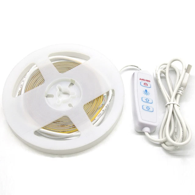 COB LED STRIP Light Indoor DIY With USB Remote Control Flexible Tape ...