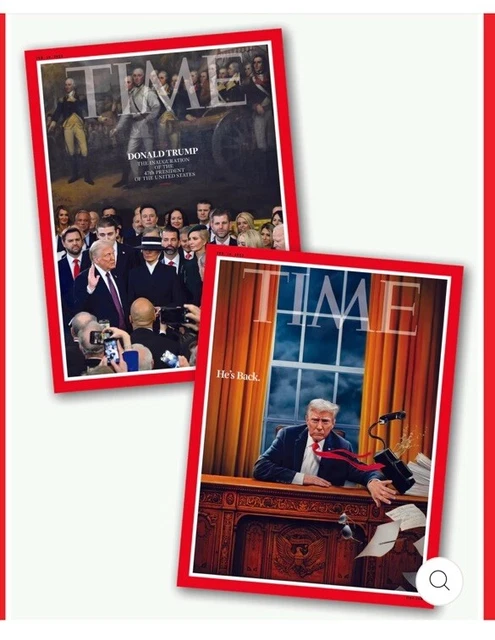 TIME MAGAZINE PRESIDENT Donald Trump Vance 2025 BUNDLE of 2 ...