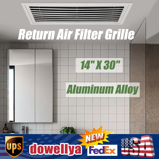 14& X 30& Return Air Filter Grille Alumnium Easy Air Flow Linear Bar ...