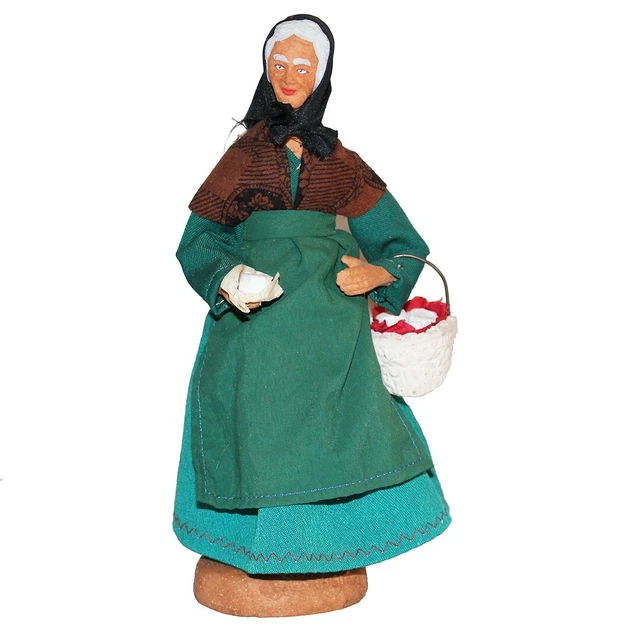 ANCIEN SANTON DE Provence 23 cm en terre cuite marchande de fromages ...