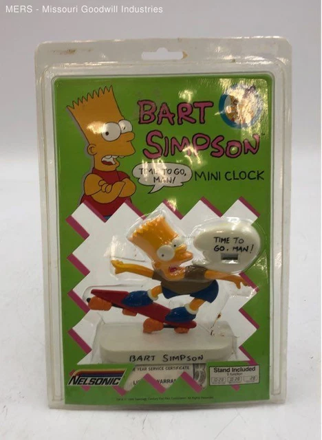 NELSONIC BART SIMPSON Mini Clock "Time To Go, Man!" $14.99 - PicClick