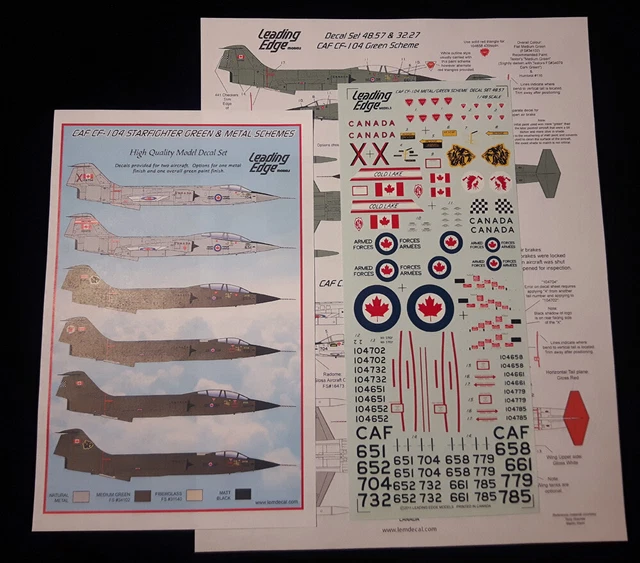 1/48 F-104 STARFIGHTER Canada Decal Set By Leading Edge Models $7.00 ...