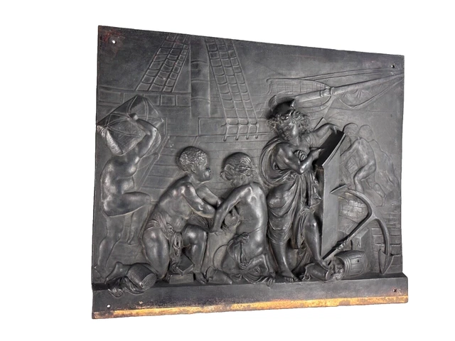 CARRIER-BELLEUSE GRAND BAS reliefs Putti Amour Voyage marine 19e décor ...