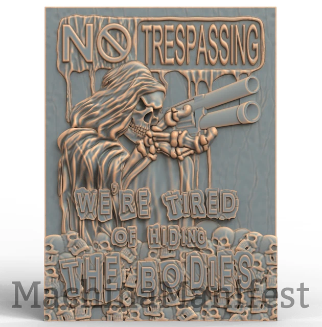 3D MODEL STL File for CNC Router/Laser & 3D Printer 3300. WARNING SIGN ...