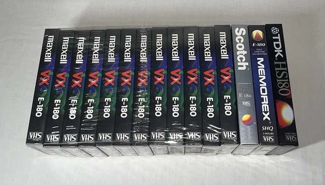 15 X VHS CASSETTE TAPES - 12 x MAXELL VX E-180 3 HOUR + 3 More - New ...