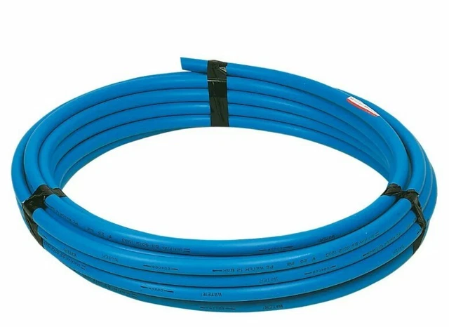 BLUE MDPE WATER Pipe 25mm x 3 metre length -Cold water mains supply ...