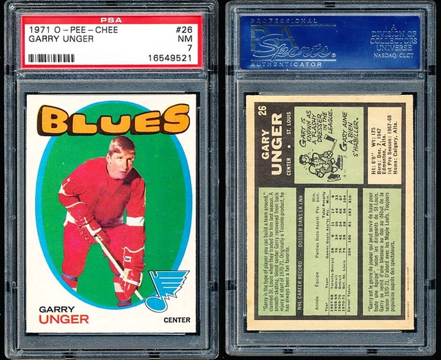 1971 O-PEE-CHEE OPC #26 Garry Unger - PSA 7 Neuf EUR 55,52 - PicClick FR
