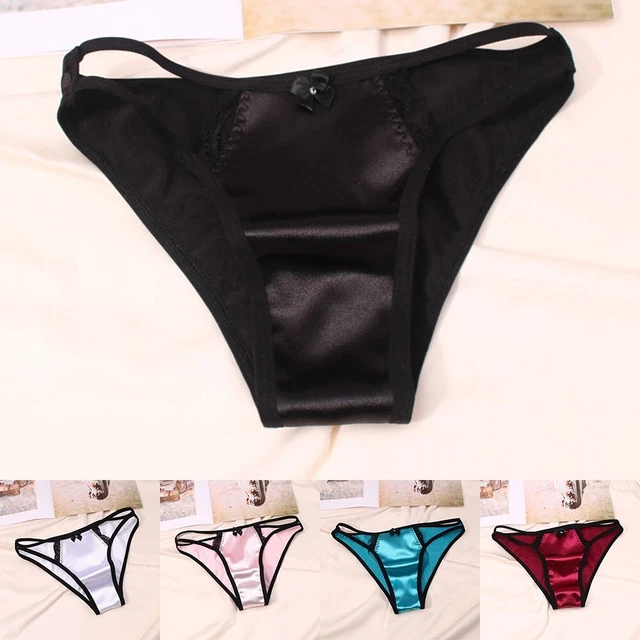 MODA DONNA MUTANDINE Intimo Satato Seta Satina Slip Morbidi Comodi EUR ...