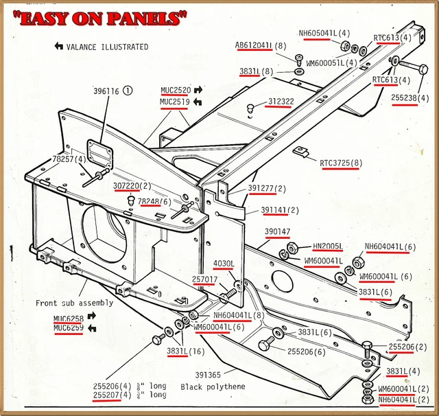 RANGE ROVER CLASSIC Inner Wings Stainless Steel Fitting Kit £35.95 ...