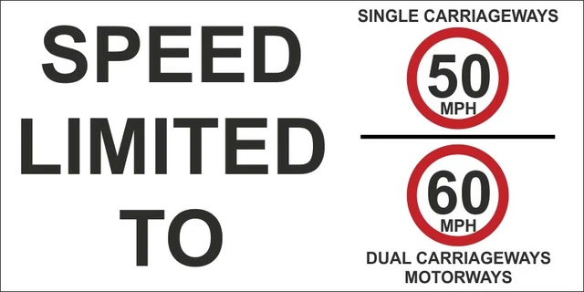 VEHICLE SPEED LIMITED Stickers Signs Decal Notice 50-60 MPH Single Dual ...