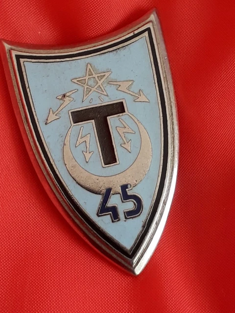 INSIGNE MILITAIRE RÉGIMENT transmissions 45 RT armée badge rare drago ...