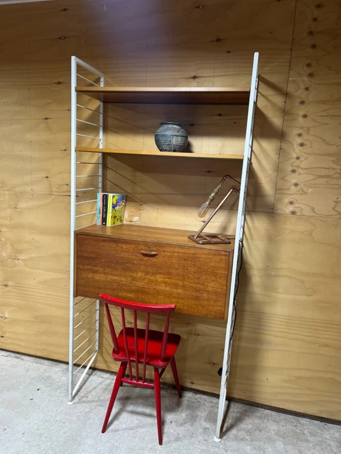 VINTAGE LADDERAX SHELVING Unit with Bureau Desk White Ladders Circa ...