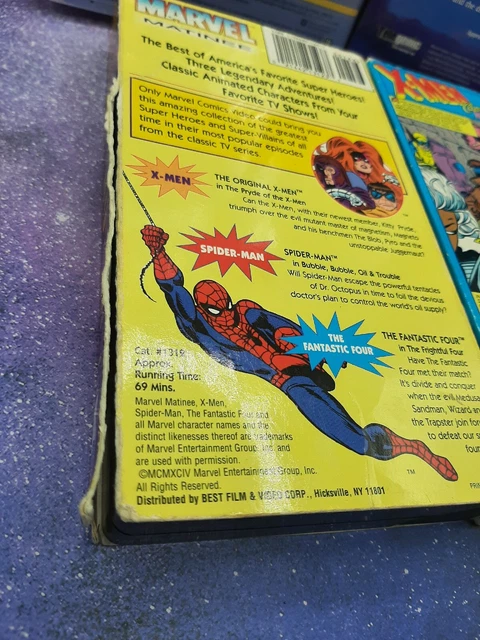 MARVEL COMICS CARTOON VHS Lot of 4 Spiderman- XMen - Fantastic Four ...