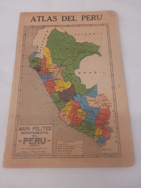 VINTAGE ATLAS DEL Peru Mapa Politico Departamental 1971 £7.70 - PicClick UK