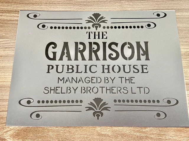 PEAKY BLINDERS STENCIL The Garrison Gin Bar Barrel Pub Wall Alcohol ...