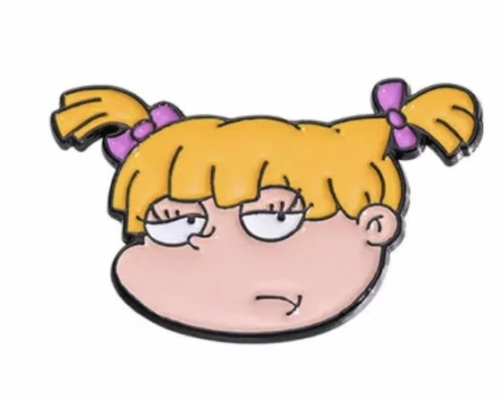 NICKELODEON CARTOONS RUGRATS ENAMEL PIN - Angelica Pickles face Staring ...