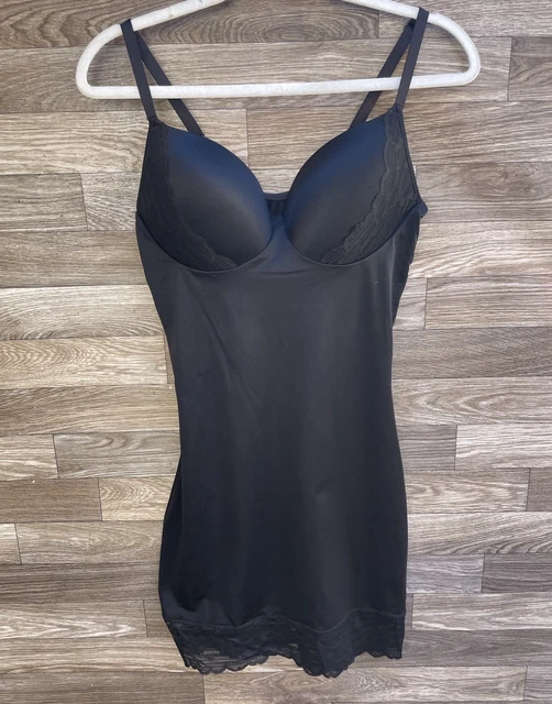 SPANX RED HOT Label Luxe & Lean Lace Full Slip Women's XL Black ...