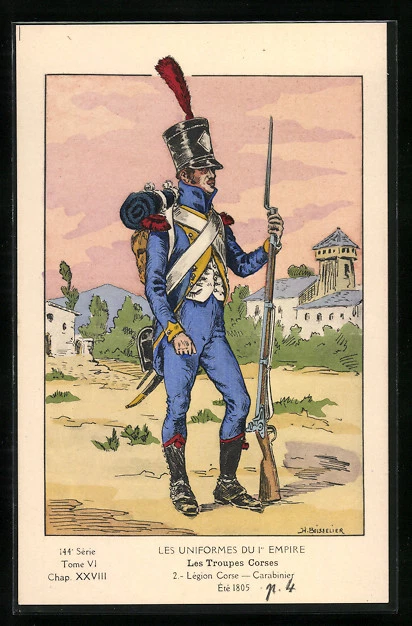 CPA ILLUSTRATEUR LES Uniformes du Ier Empire, Les Troupes Corses ...