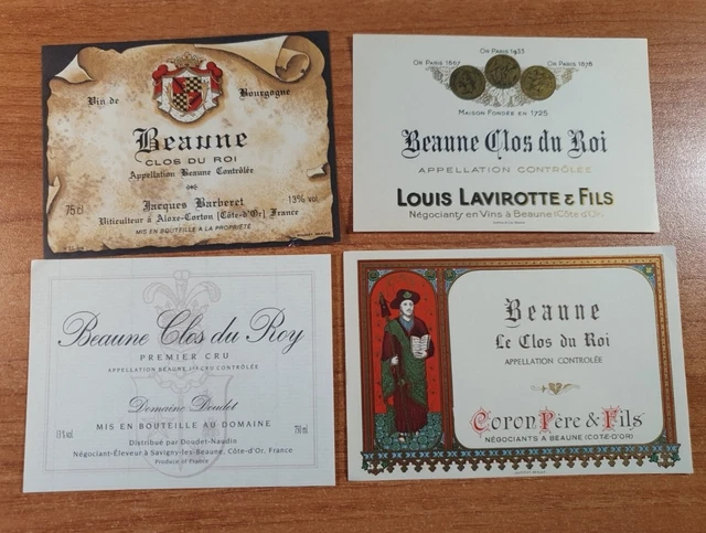 ETIQUETTE DE VIN/ Wine Label BEAUNE Clos Roi Lot de 4 neuves EUR 2,99 ...