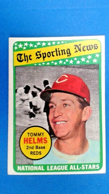 1969 TOPPS TOMMY Helms Cincinnati Reds N.L. Carte All Star Baseball ...