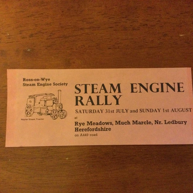 ORIGINAL MUCH MARCLE Steam Engine Rally Poster July 31st & Aug 1st £1. ...
