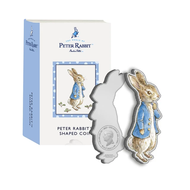 BEATRIX POTTER WORLD of Peter Rabbit Silver Shaped Coin 2023 in ... BEATRIX POTTER WORLD of Peter Rabbit Silver Shaped Coin 2023 in ...