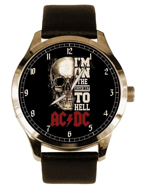 VINTAGE 1990 AC-DC Highway To Hell Affiche Skull Art Montre En Laiton De... EUR 167,16 - PicClick FR