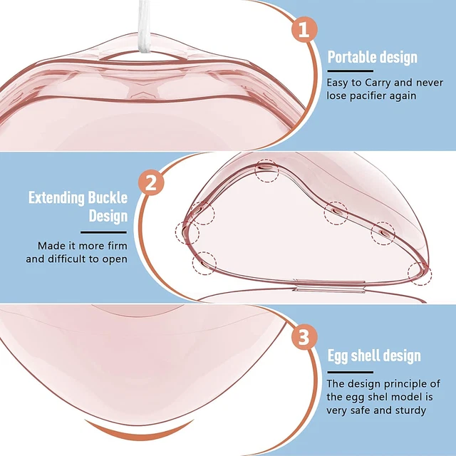 PACIFIER CASE,4 PACK BPA Free Pacifier Holder Case,Transparent ...