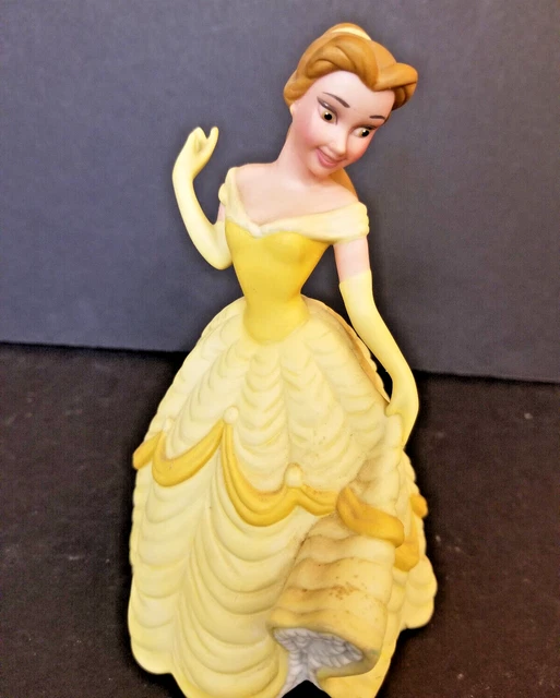 DISNEY PORCELAIN BELL Belle in Yellow Gown Dancing Beauty and the Beast ...