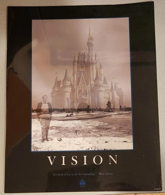 DISNEY PARKS ART Gallery Walt Disney VISION Original Art Print 18”x14 ...