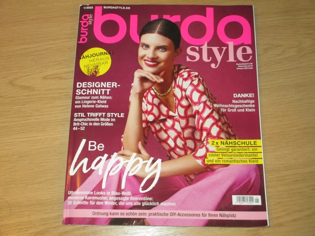 BURDA STYLE 1/2022 Incl. Schnittbogen - Ultrafeminine Looks In Blau-Weiss - Top EUR 4,20 ...