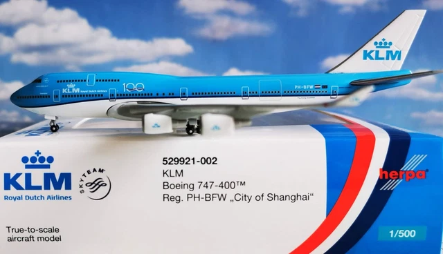 HERPA WINGS 529921-002 Boeing 747-400 KLM "100 Years Anniversary" EUR 41,99 - PicClick DE