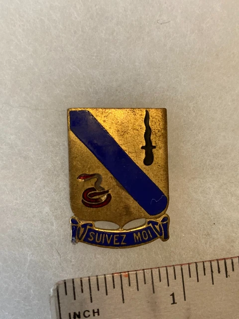 AUTHENTIC WWII US Army 14th Cavalry Regiment Unit DI DUI Crest Insignia ...