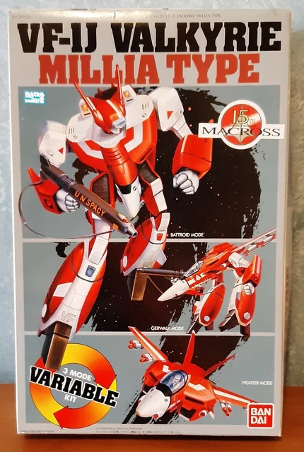 ROBOTECH MACROSS VF-1J Valkyrie Millia type Bandai Model Kit 1:72 scale ...